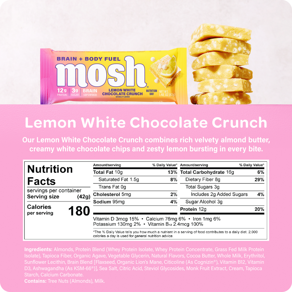 MOSH Protein Bars | Lemon White Chocolate Crunch