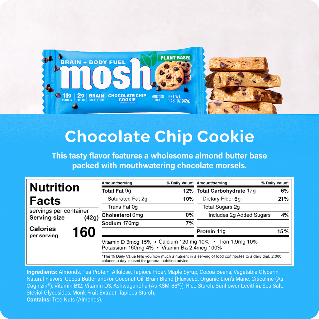 MOSH Plant-Based Protein Bars | Chocolate Chip Cookie
