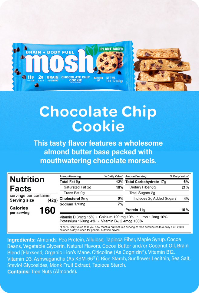 MOSH Vegan Plant-Based Protein Bar Variety Pack — 15 Bars | Brain ...