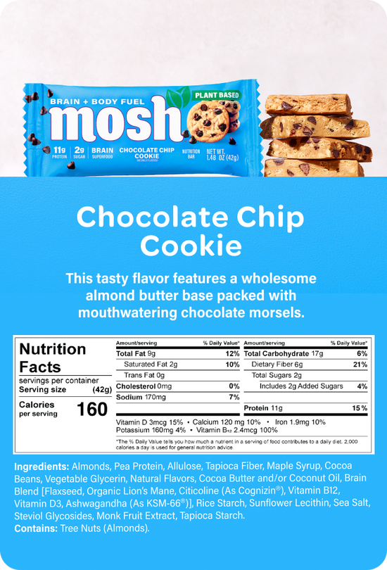 MOSH Vegan Plant-Based Protein Bar Variety Pack — 15 Bars | Brain ...