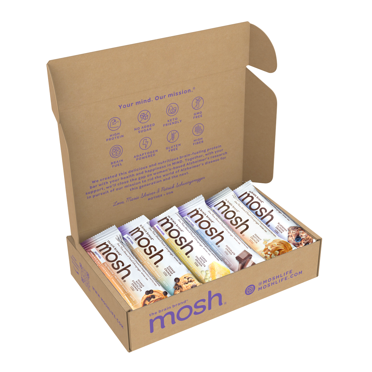 MOSH Protein Bars Variety Pack | 15 Count | MOSH