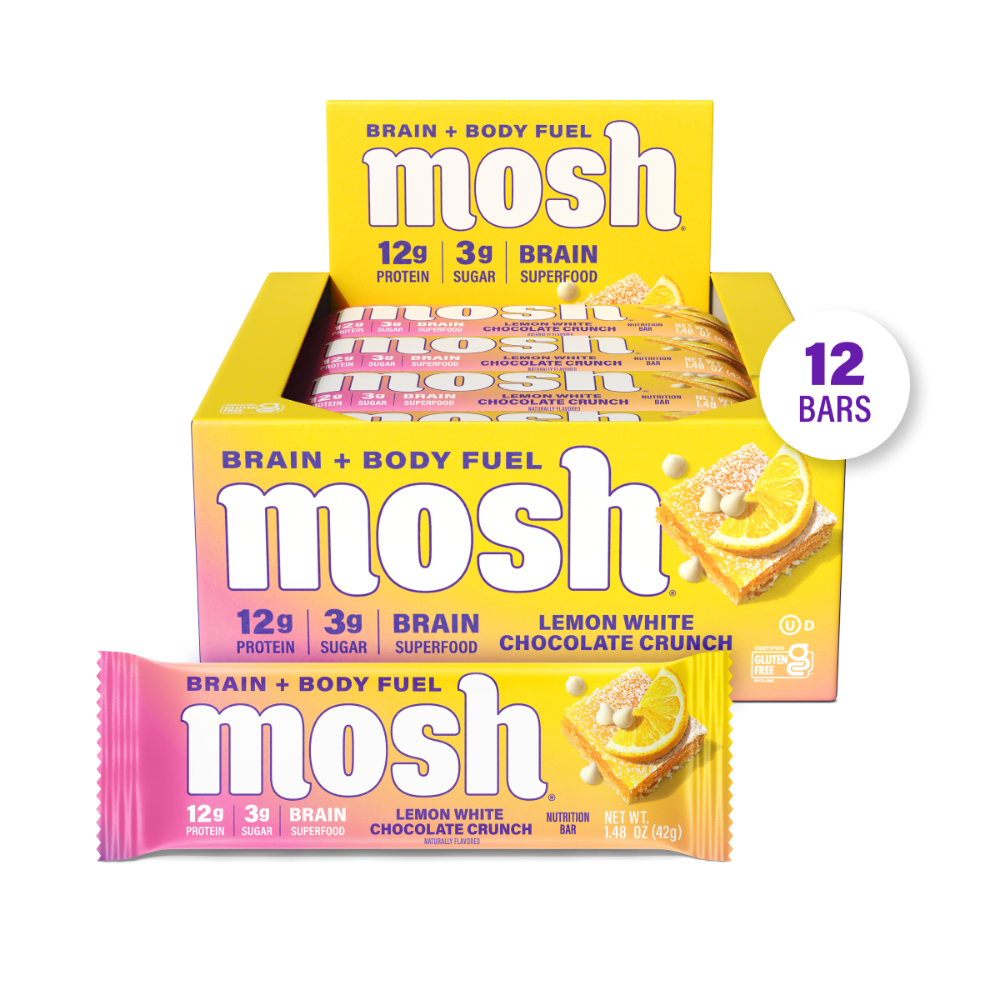 MOSH Lemon White Chocolate Crunch Protein Bar — 12-Pack | Brain Health ...