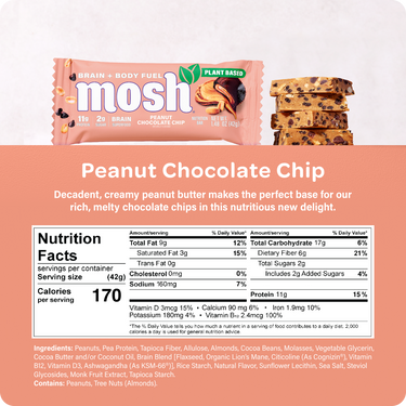 MOSH Vegan Plant-Based Protein Bar Variety Pack — 15 Bars | Brain ...