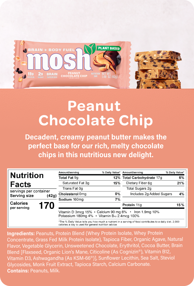 MOSH Vegan Plant-Based Protein Bar Variety Pack — 15 Bars | Brain ...