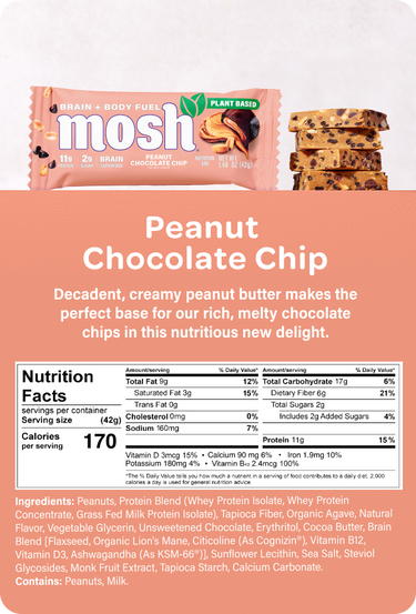 MOSH Vegan Plant-Based Protein Bar Variety Pack — 15 Bars | Brain ...