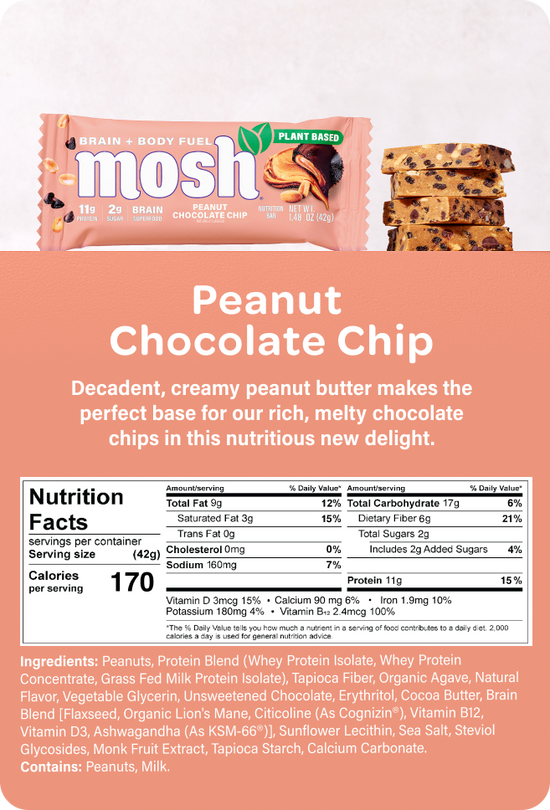 MOSH Vegan Plant-Based Protein Bar Variety Pack — 15 Bars | Brain ...