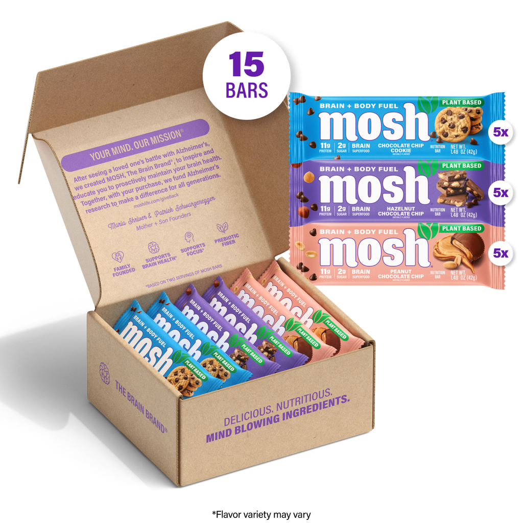 MOSH Vegan Plant-Based Protein Bar Variety Pack — 15 Bars | Brain ...