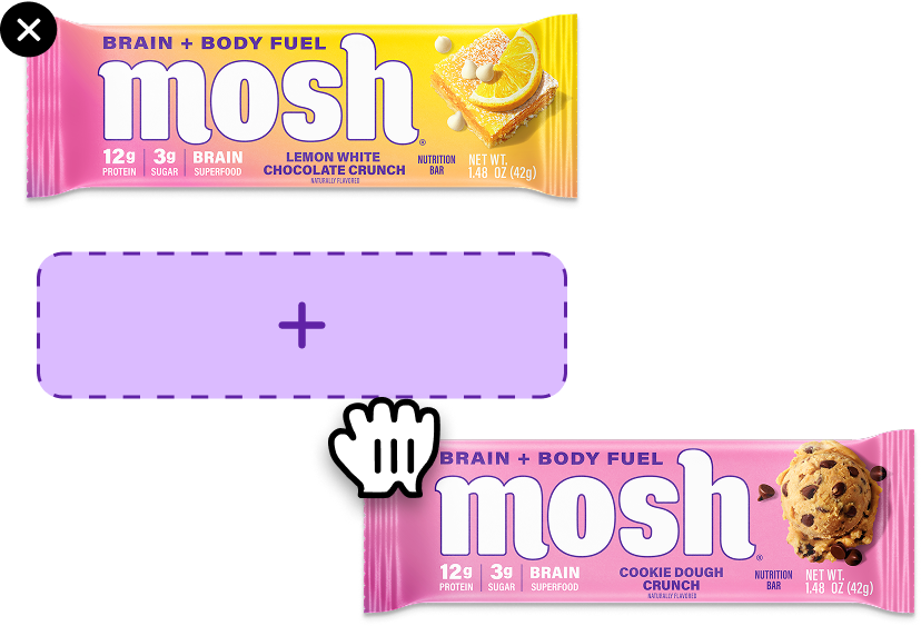 MOSH Vegan Plant-Based Protein Bar Variety Pack — 15 Bars | Brain ...