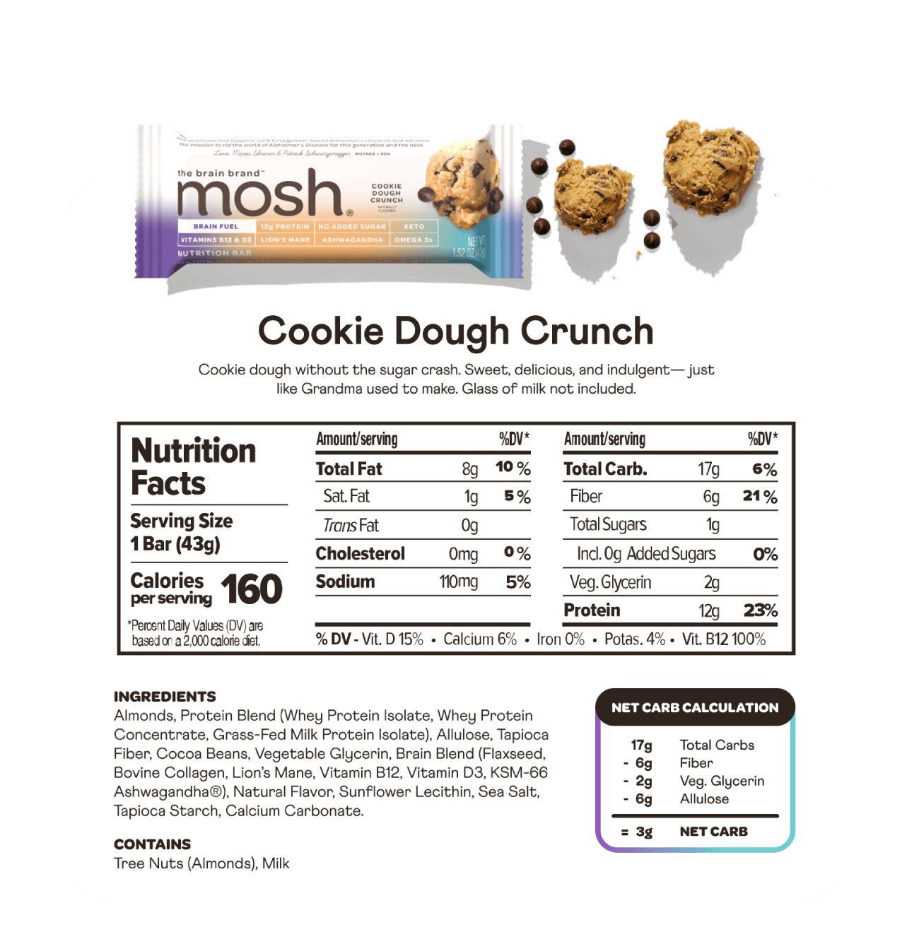 MOSH Cookie Dough Crunch Protein Bars | Gluten-Free & Keto